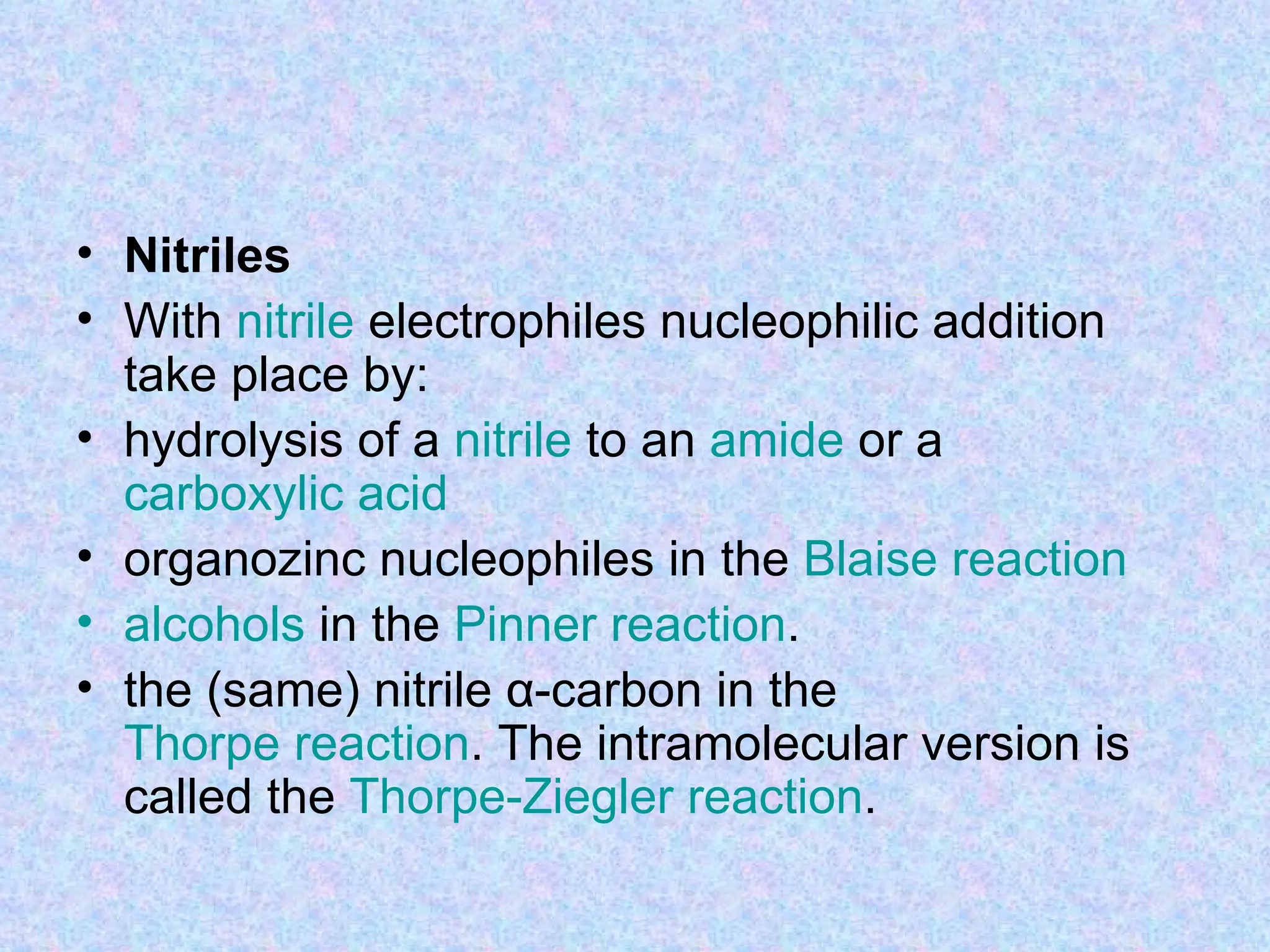 Organic reactions and mechanisms | PPT