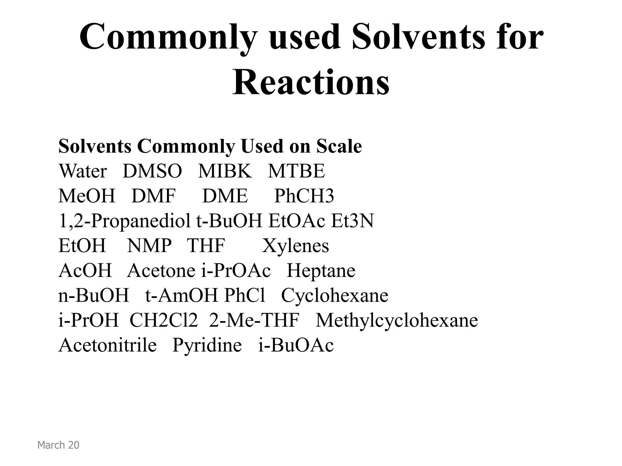 Organic Reactions & Processes Optimisation & Scale up | PDF