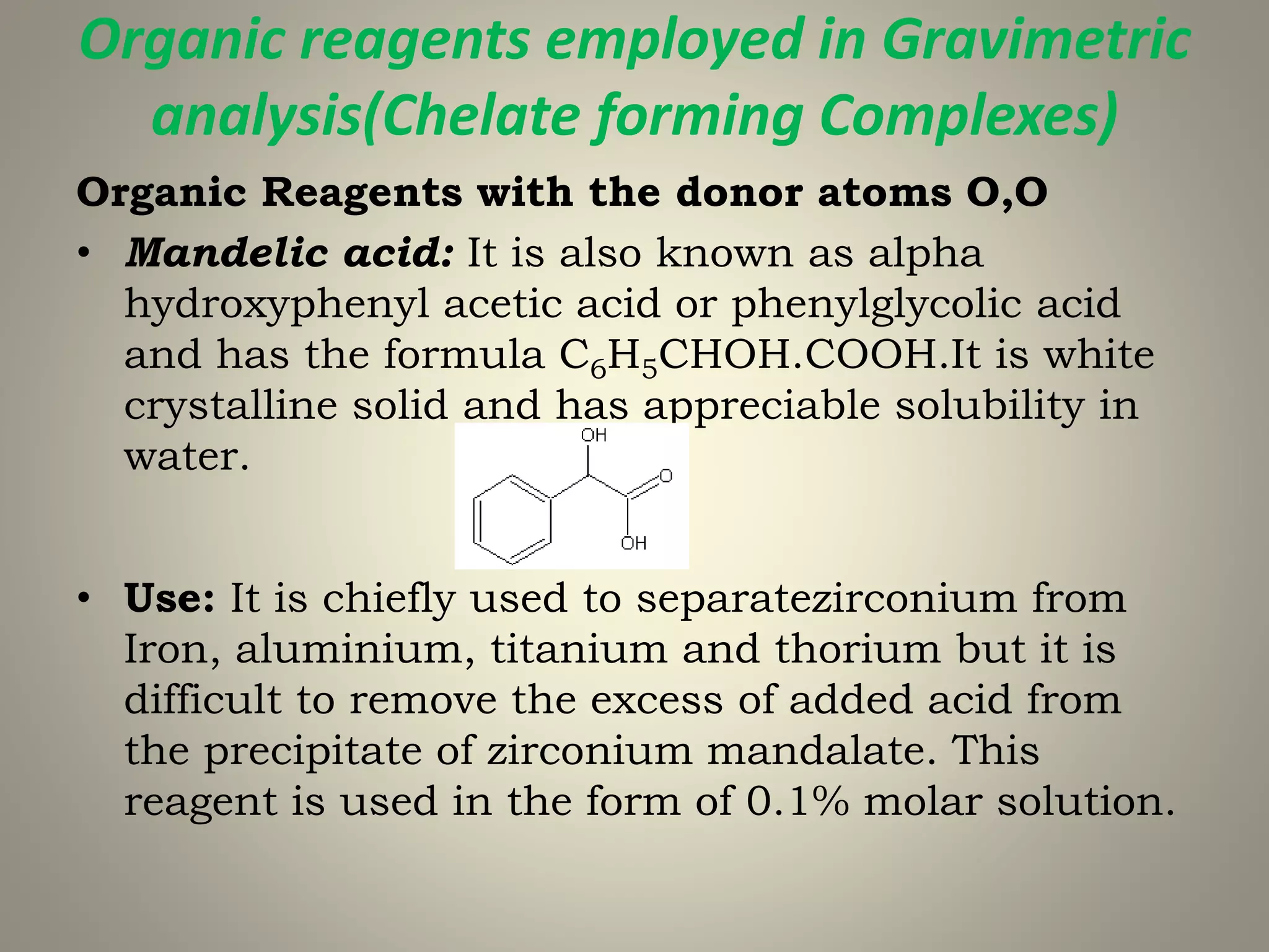 Organic reagents used in inorganic analysis | PPTX