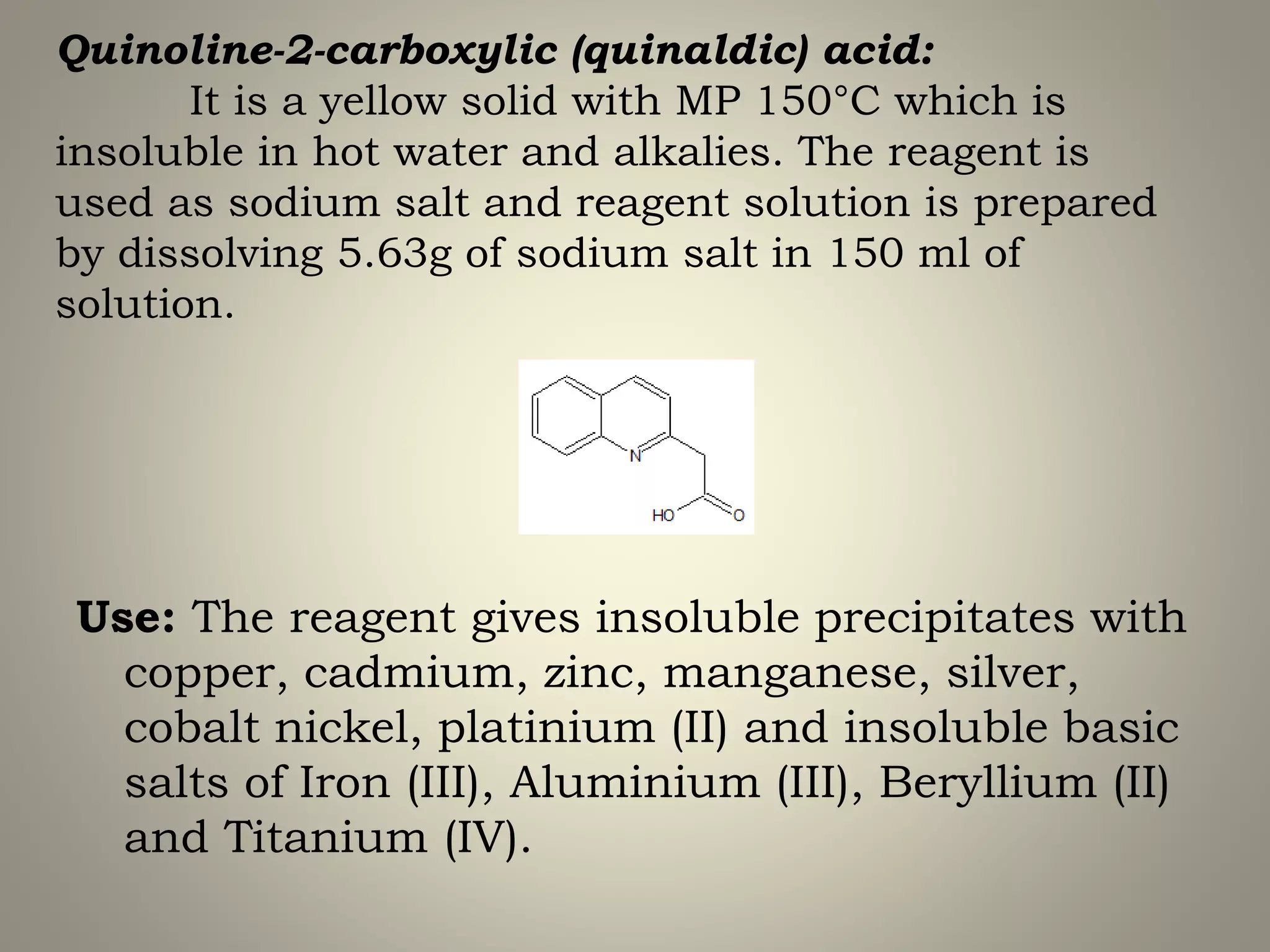 Organic reagents used in inorganic analysis | PPTX