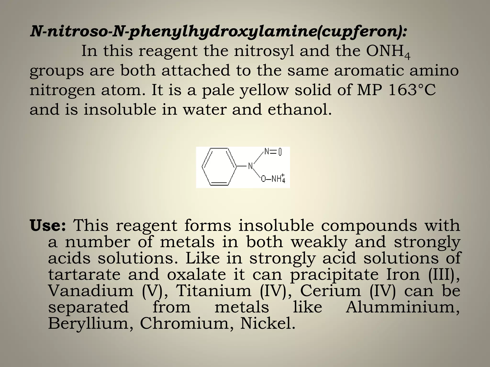 Organic reagents used in inorganic analysis | PPTX