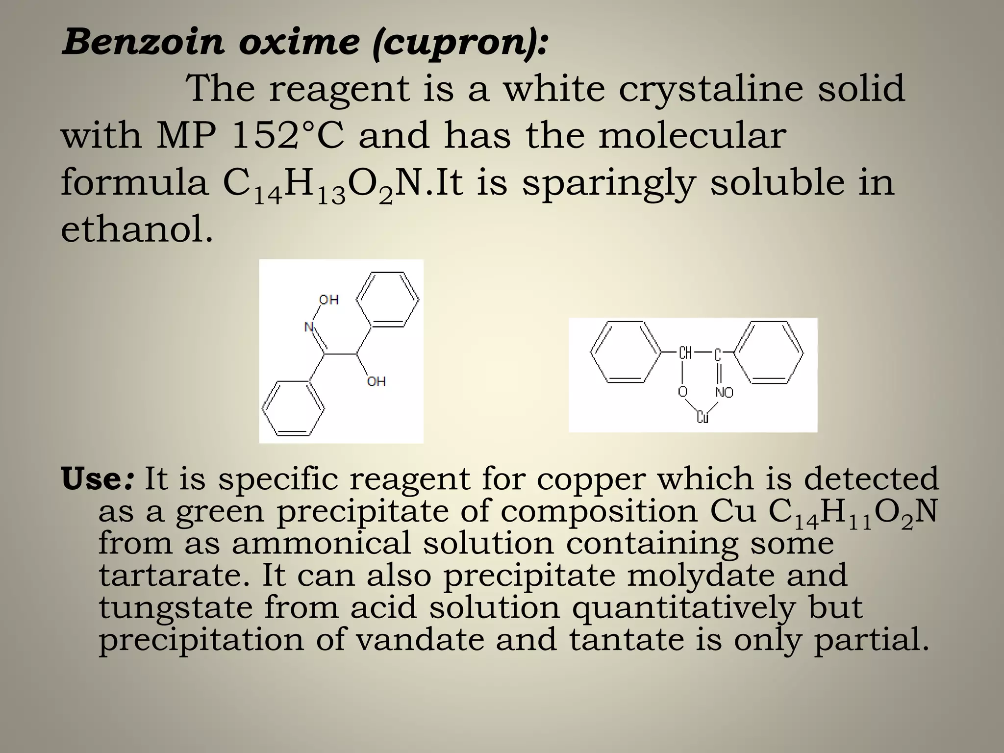 Organic reagents used in inorganic analysis | PPTX