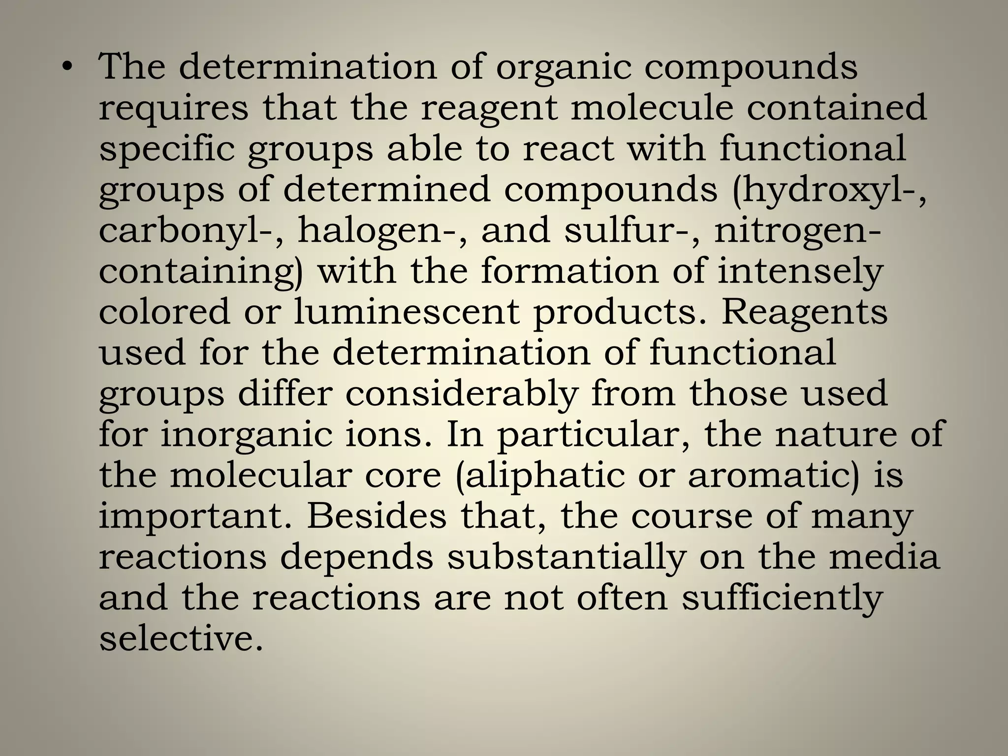Organic reagents used in inorganic analysis | PPTX