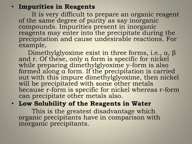 Organic reagents used in inorganic analysis | PPTX | Chemistry | Science