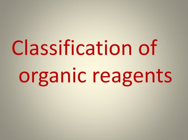 Organic reagents used in inorganic analysis | PPTX | Chemistry | Science