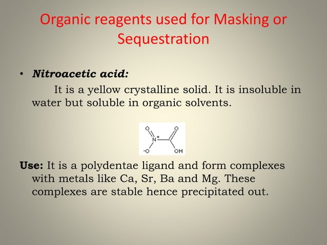 Organic reagents used in inorganic analysis | PPTX | Chemistry | Science