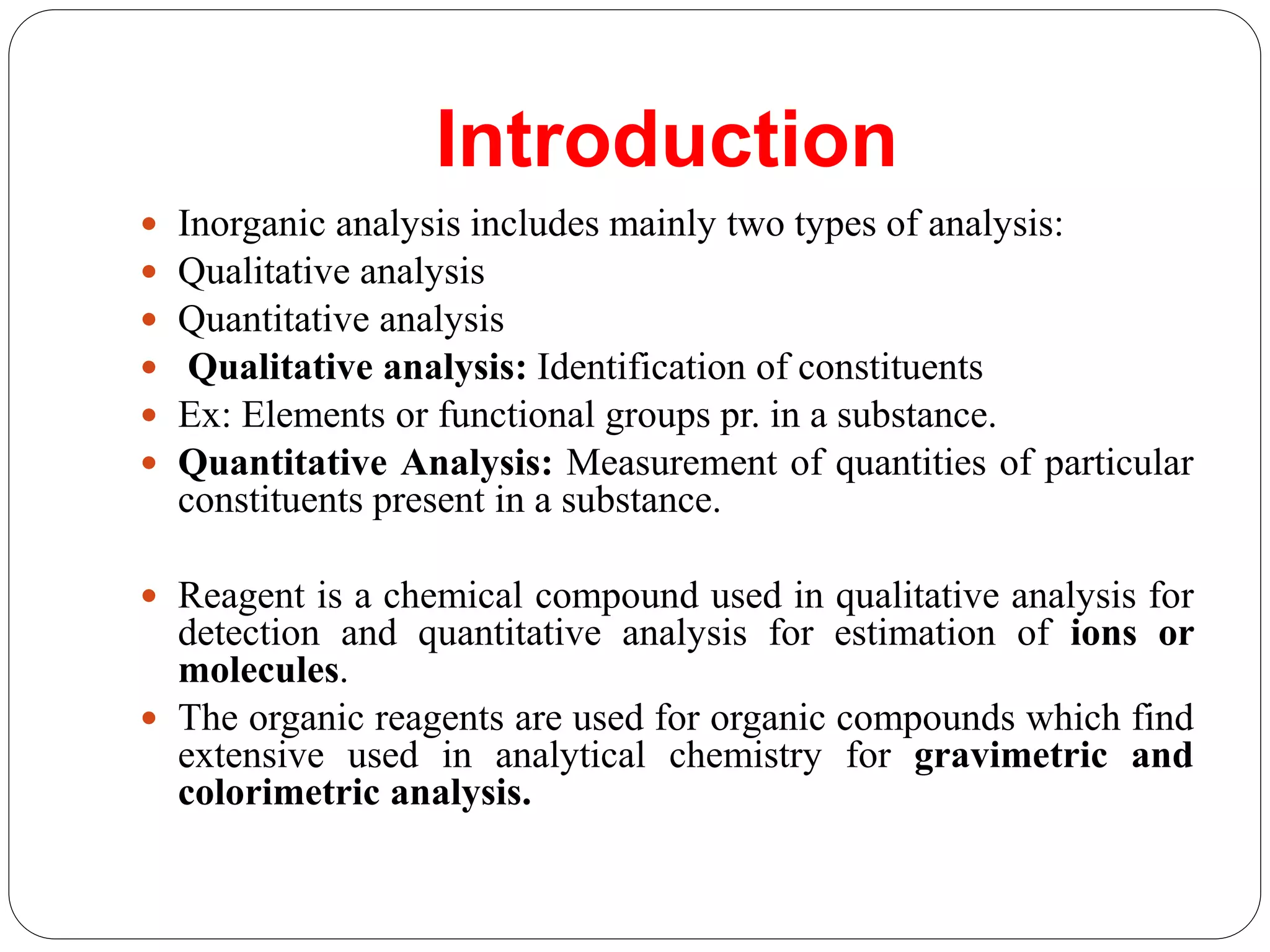 Organic reagents vs inorganic reagents | PPTX