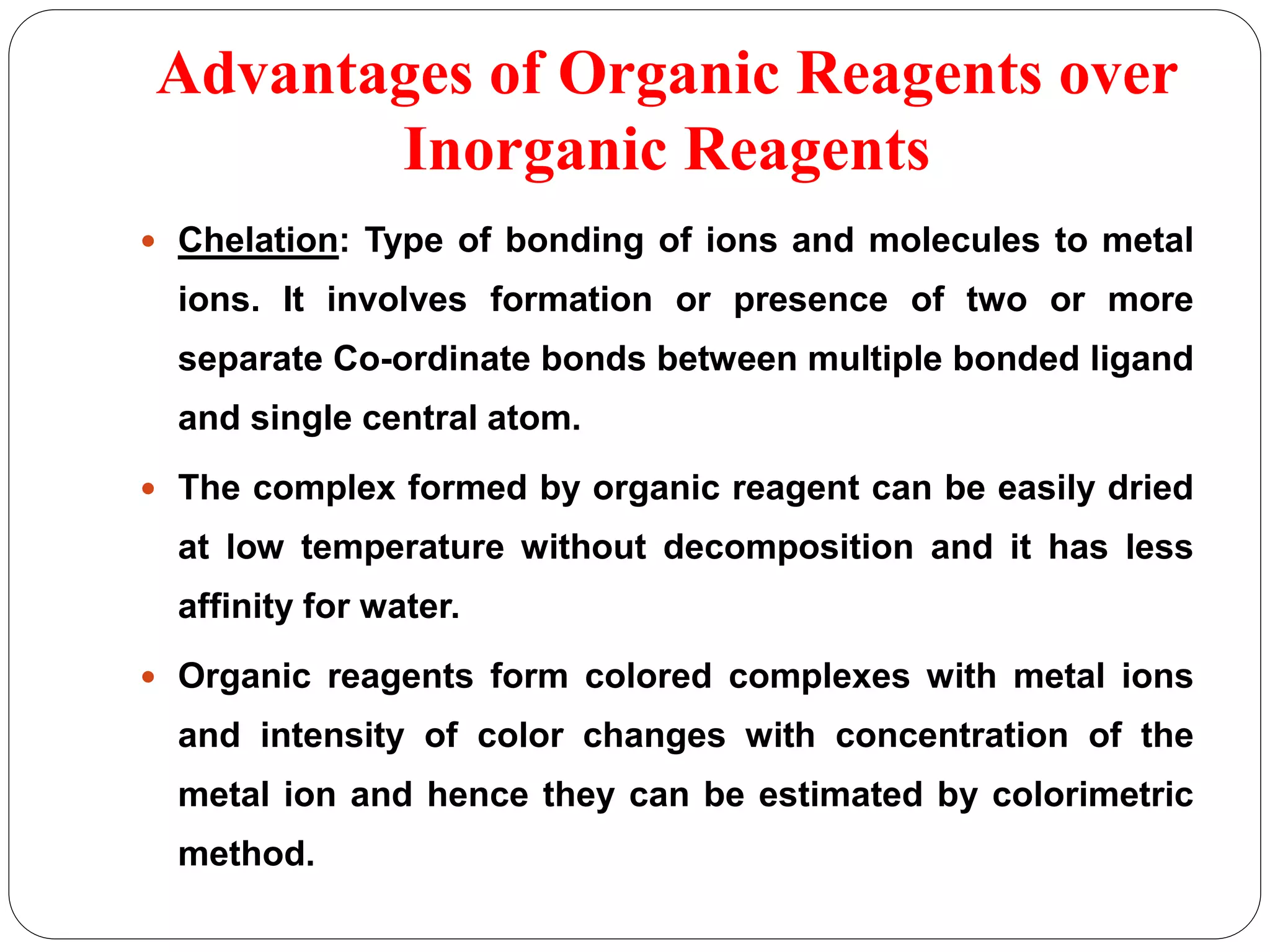 Organic reagents vs inorganic reagents | PPTX