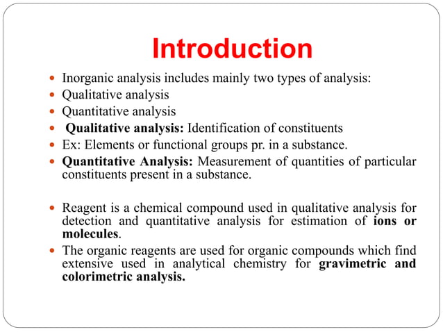 Organic reagents vs inorganic reagents | PPTX