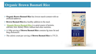 Organic Rice Products | PPTX | Healthy Cooking and Eating | Food & Drink