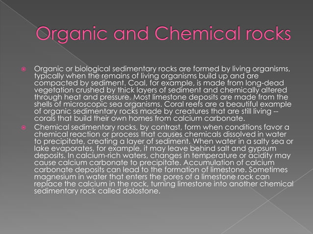 Organic rocks and fossil fuels | PPT