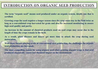 Organic Seed Production: Supporting Agroecological Farming System | PDF