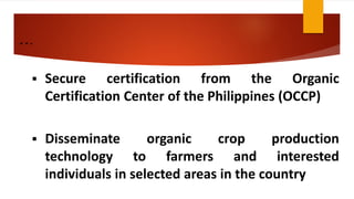 Organic seed production systems for field legumes and lowland ...