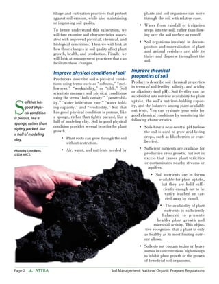 Soil Management: National Organic Program Regulations | PDF
