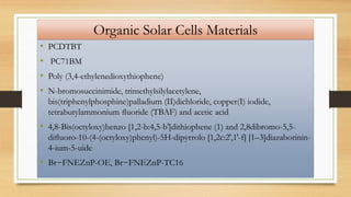 Organic solar cell material | PPTX