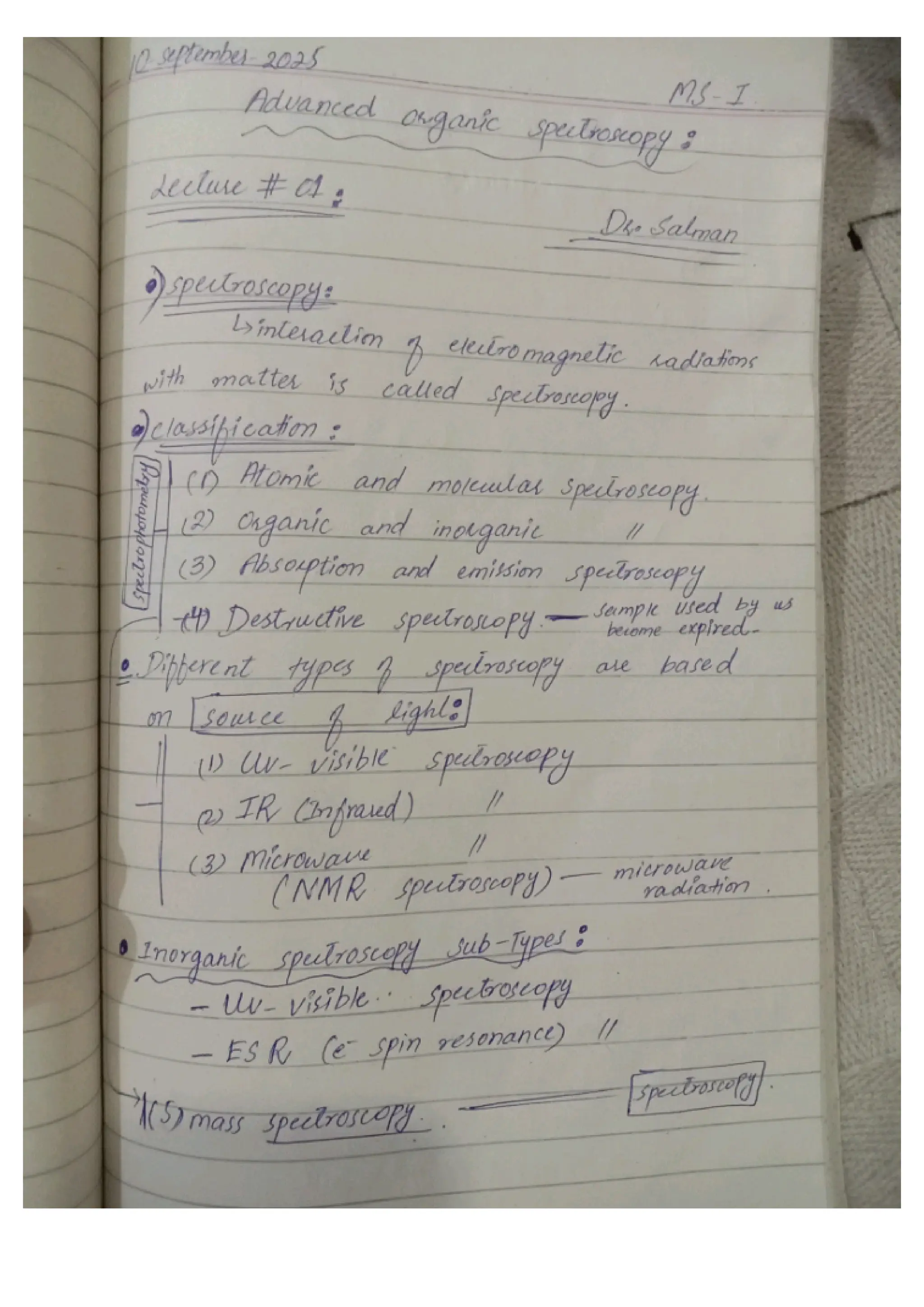 organic spectroscopy notes.pdf from IR and UV spectroscopy | PDF