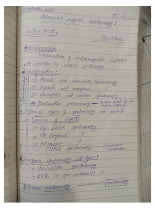 organic spectroscopy notes.pdf from IR and UV spectroscopy | PDF