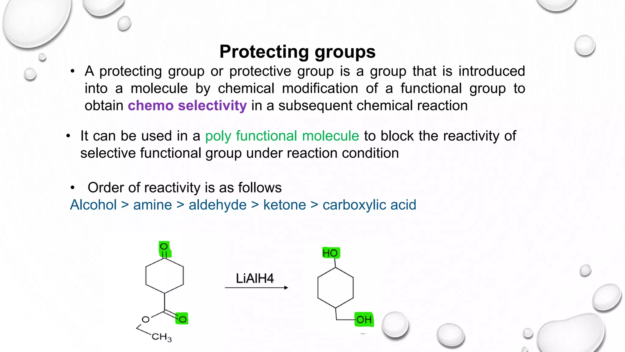 Protection of carbonyl and carboxyl group | PPTX