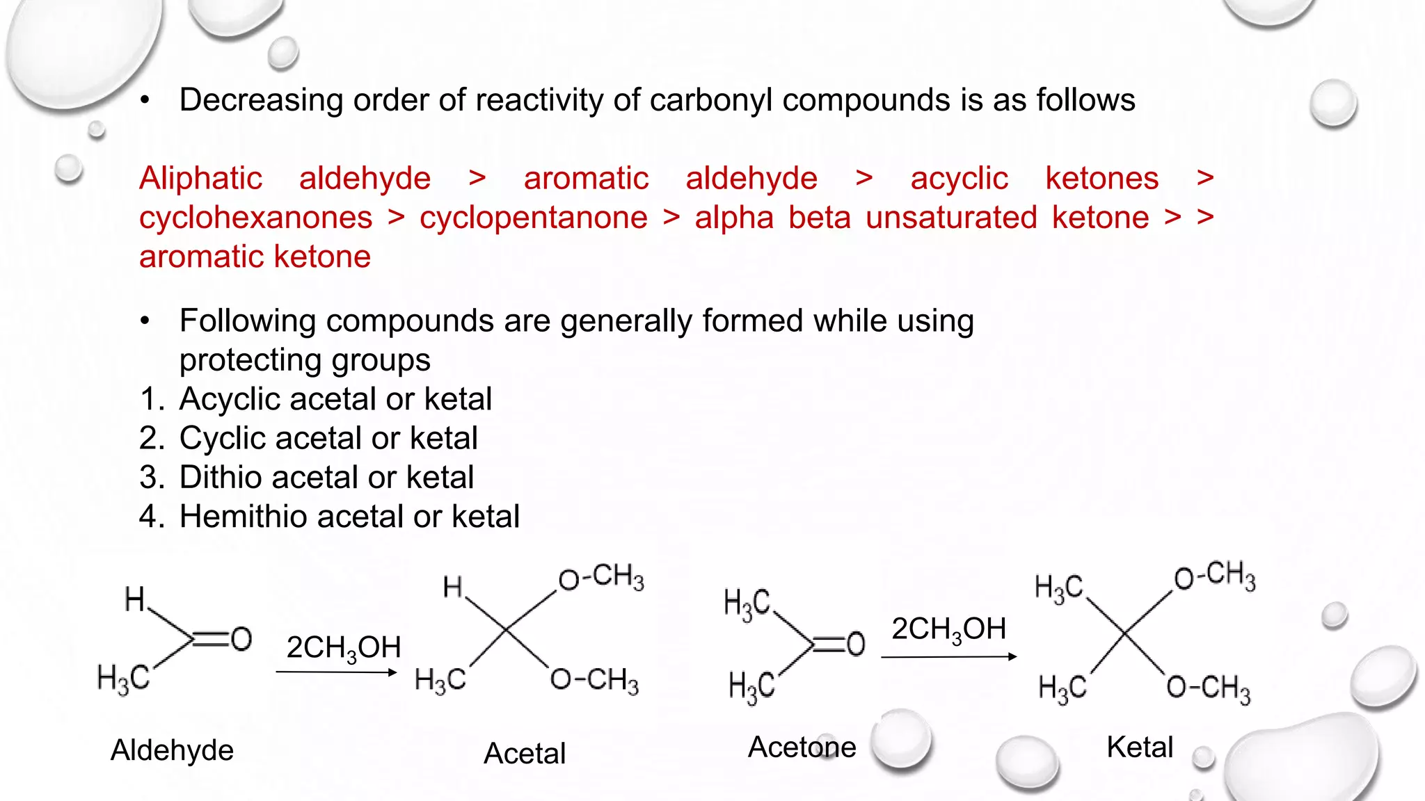 Protection of carbonyl and carboxyl group | PPTX