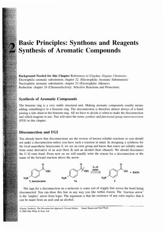 Organic synthesis the disconnection approach by stuart warren | PDF