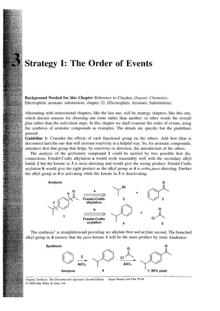 Organic synthesis the disconnection approach by stuart warren | PDF