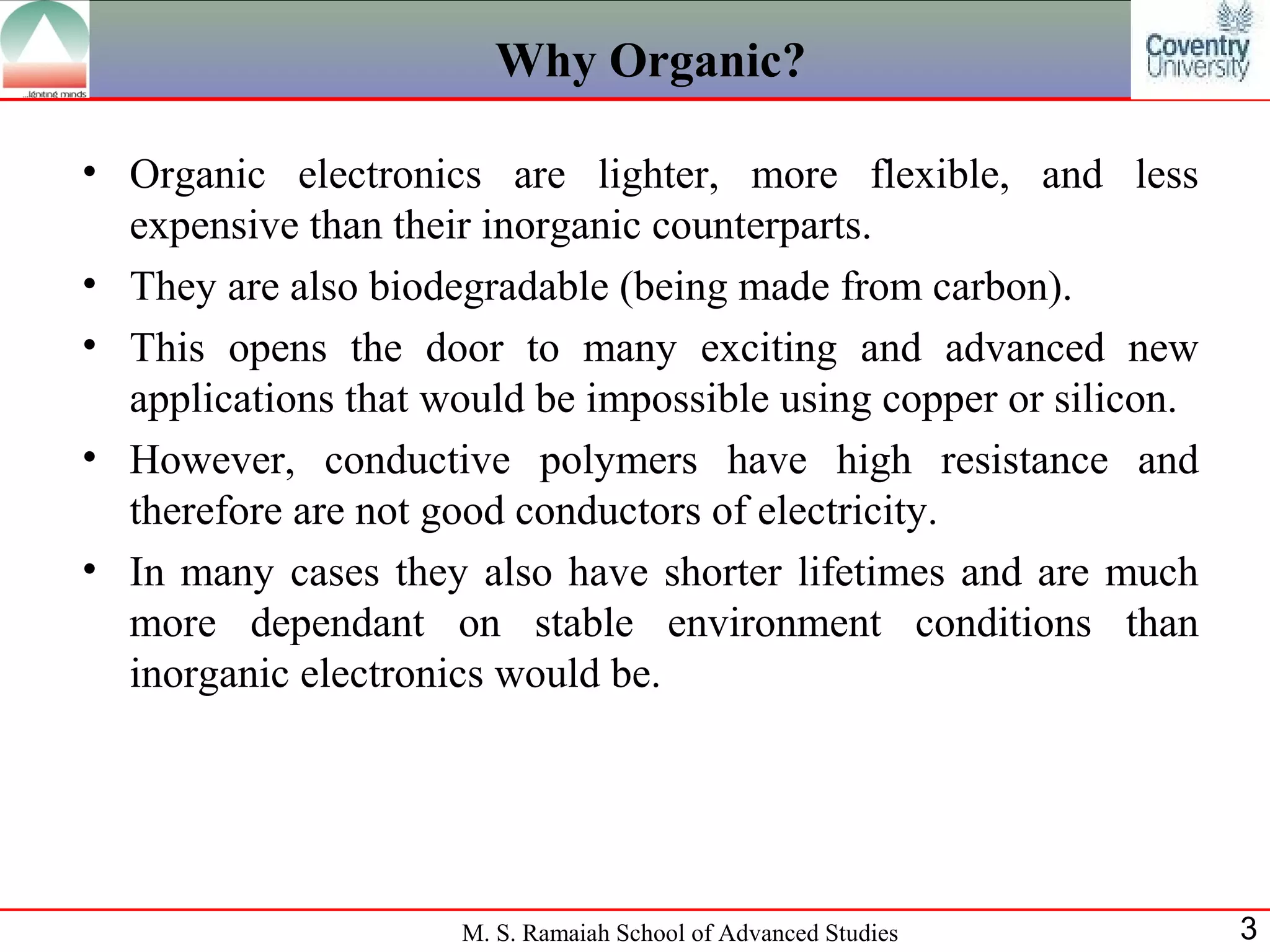 Organic transistors | PPT | Consumer Electronics | Technology & Computing