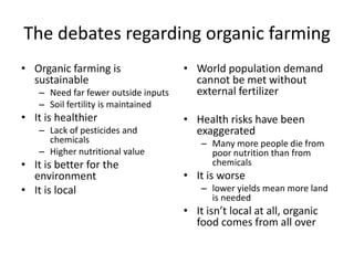 Organic vs conventional agriculture | PPTX