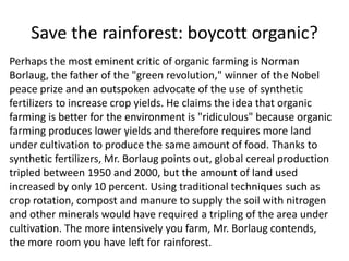 Organic vs conventional agriculture | PPTX