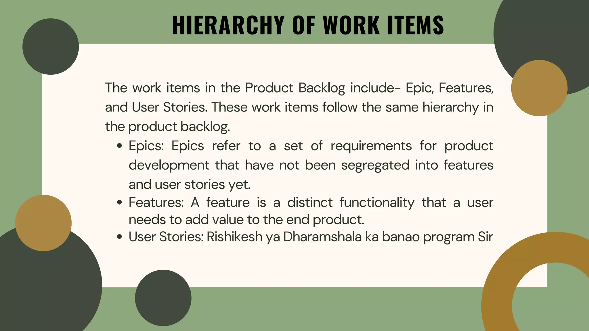 Product Backlog and hierarchy of work items | PPT