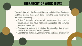 Product Backlog and hierarchy of work items | PDF