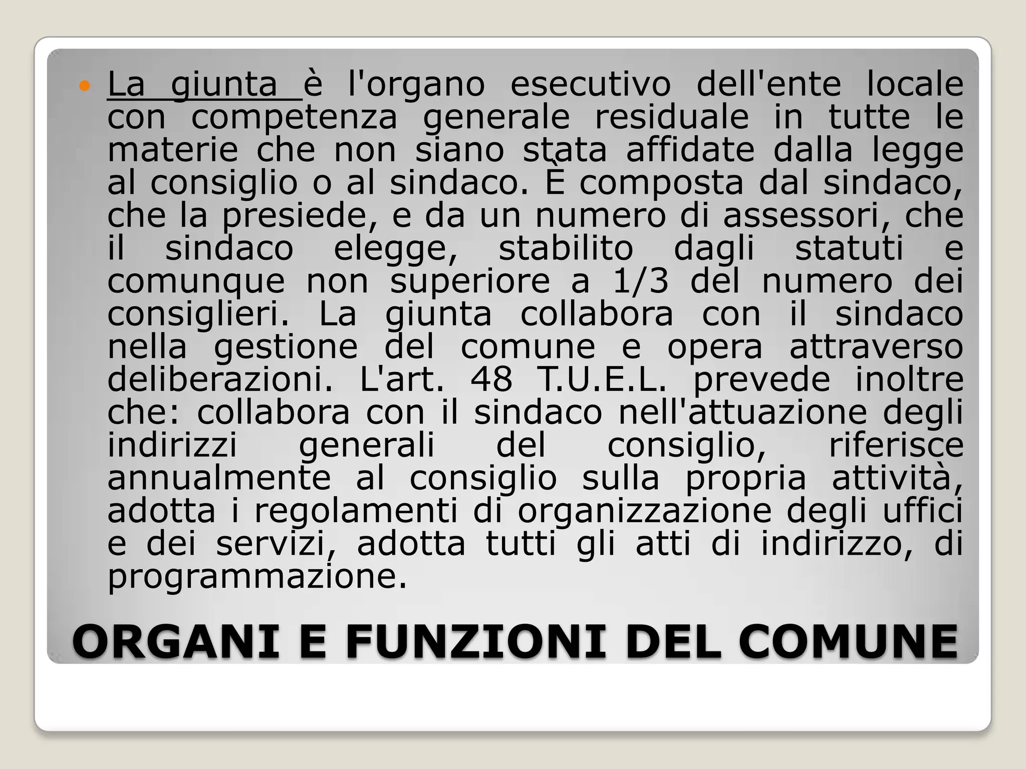 Organi del comune | PPTX