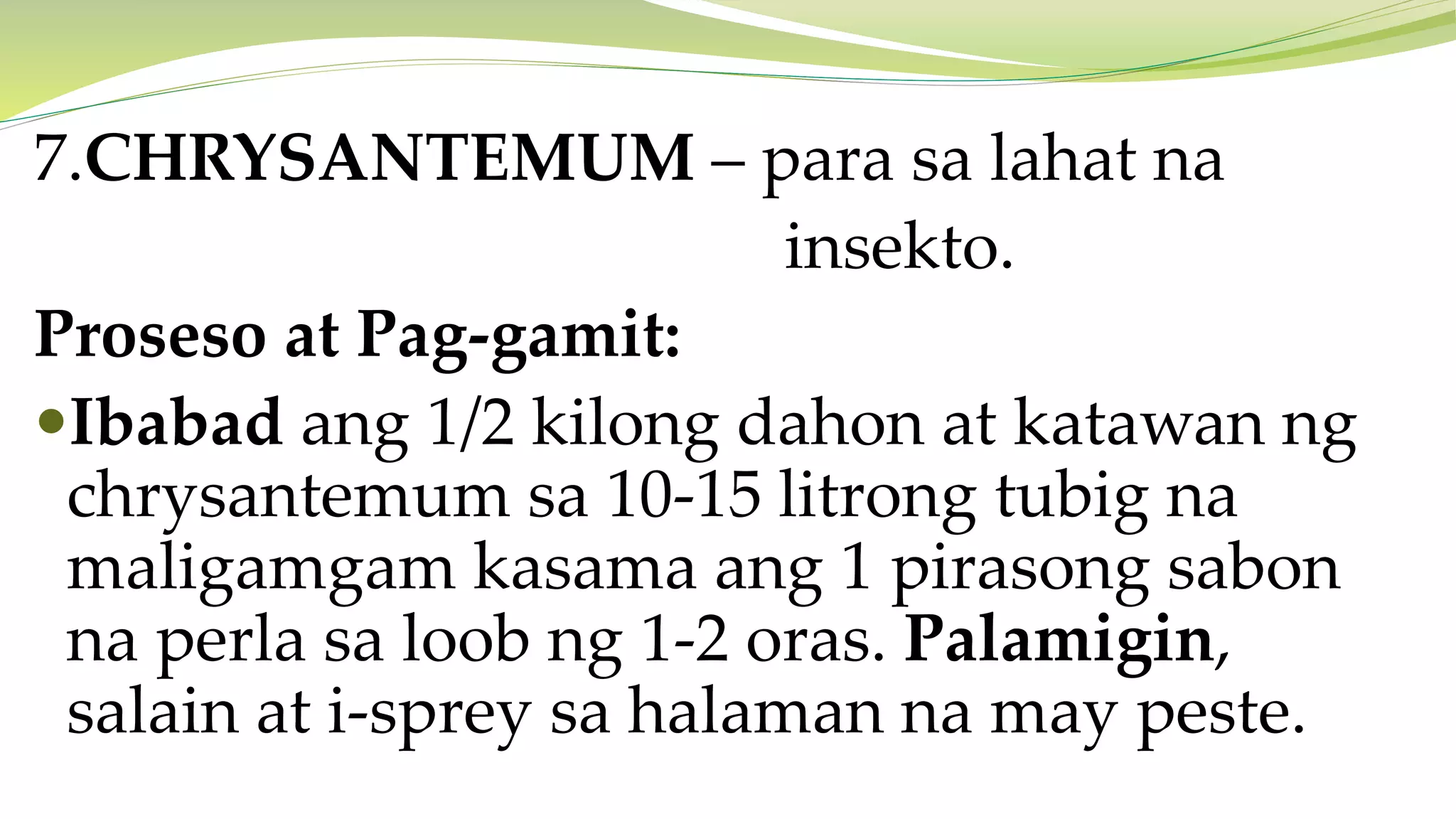 EPP 5- AGRI - Organikong pagsugpo ng peste at kulisap ppt | PPTX