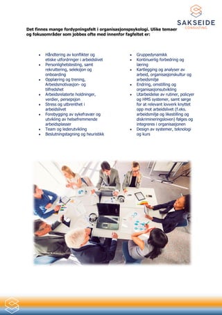 Informasjonshefte om Arbeids - og Organisasjonspsykologi | PDF