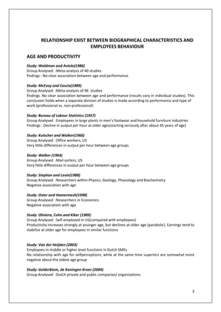 Relationship between biographical characteristics and employee ...