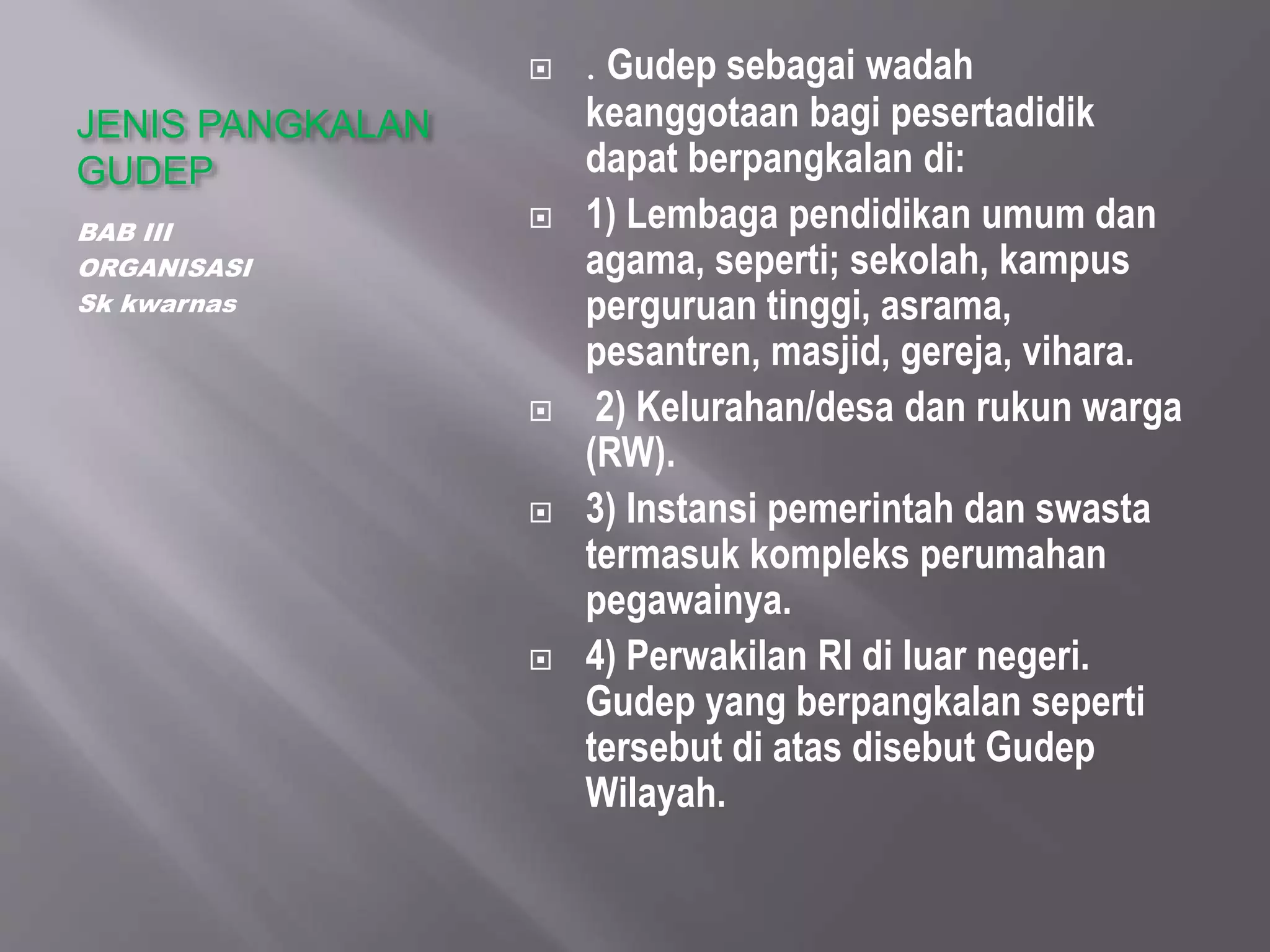 Organisasi,administrasi gudep dan satuan | PPTX