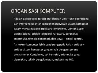 Organisasi dan arsitektur komputer | PPTX