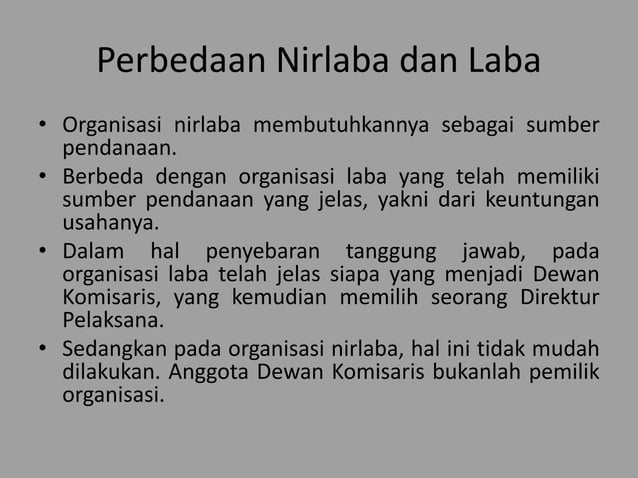 Organisasi nirlaba | PPTX