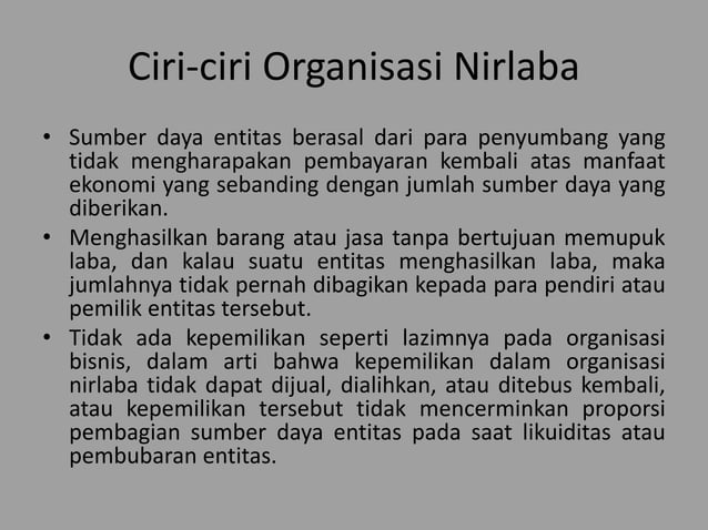 Organisasi nirlaba | PPTX
