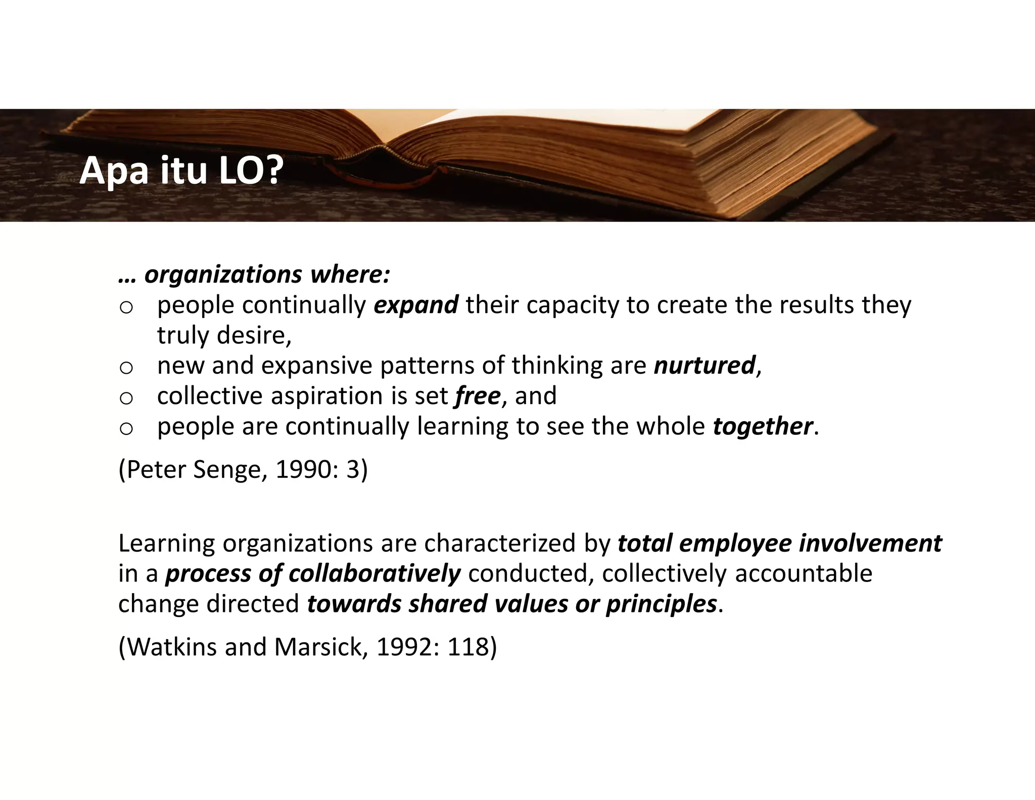 Organisasi Pembelajaran (Learning Organization) | PDF
