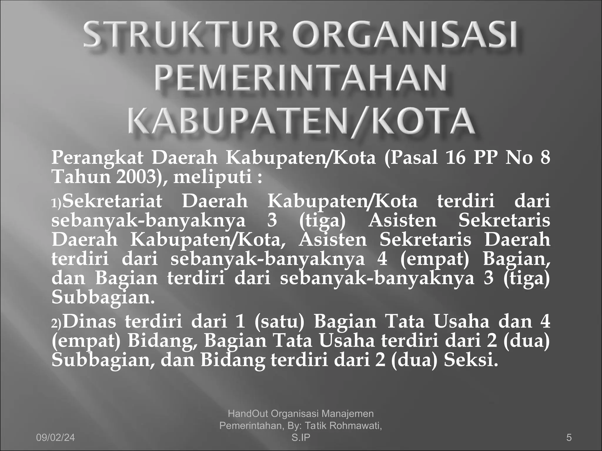 Struktur Organisasi Pemerintahan Pusat dan Struktur Organisasi ...