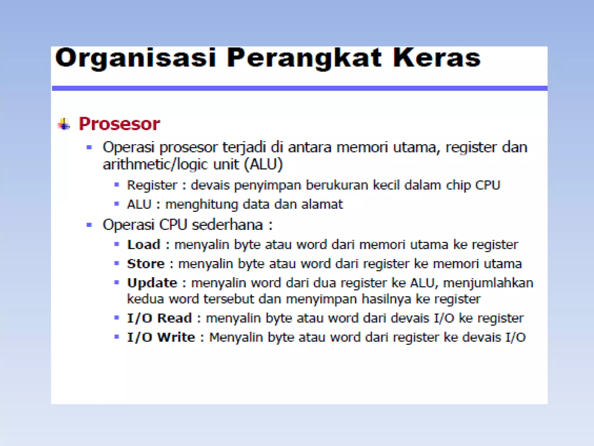 Organisasi perangkat keras | PPT