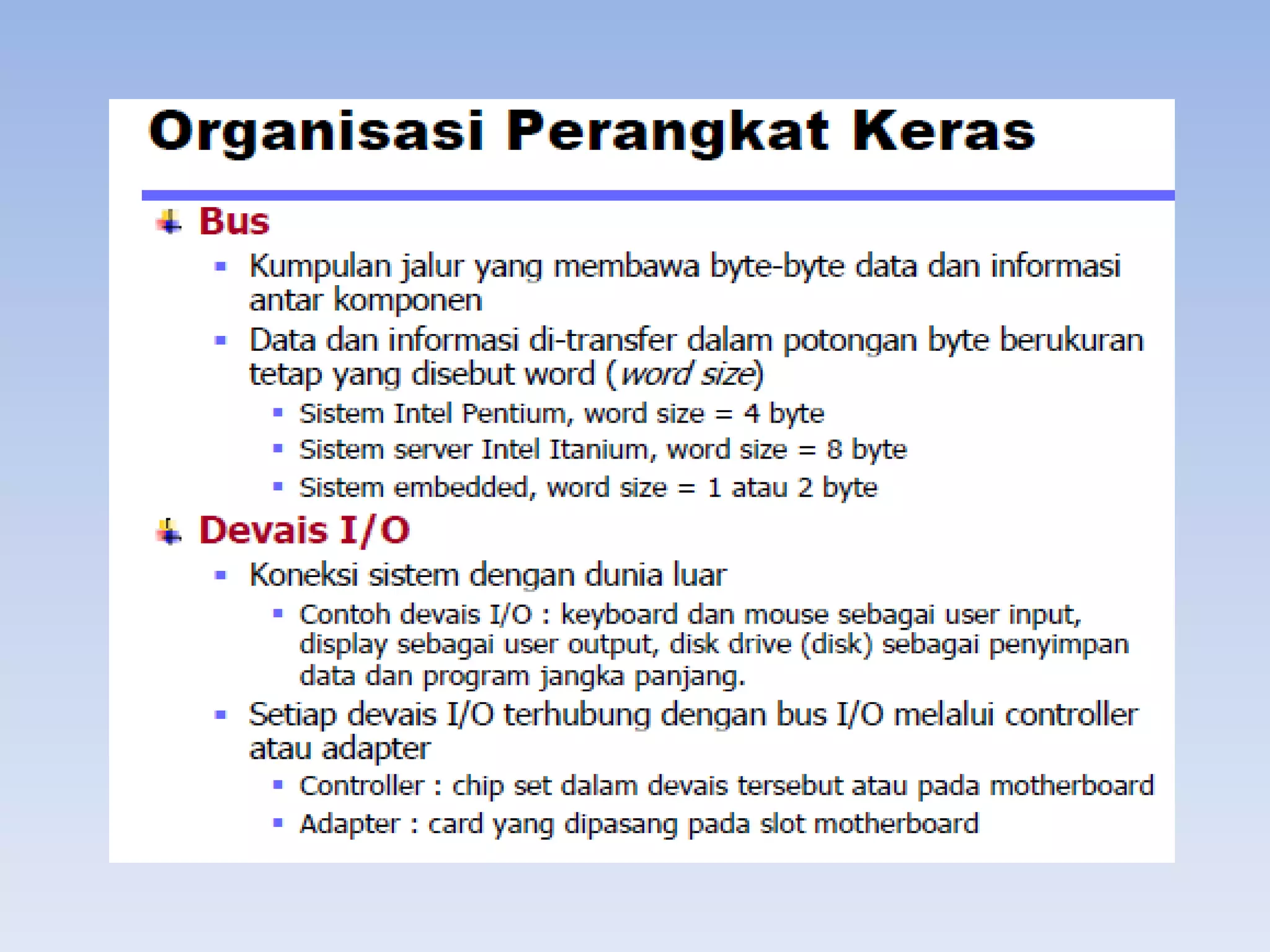 Organisasi perangkat keras | PPT