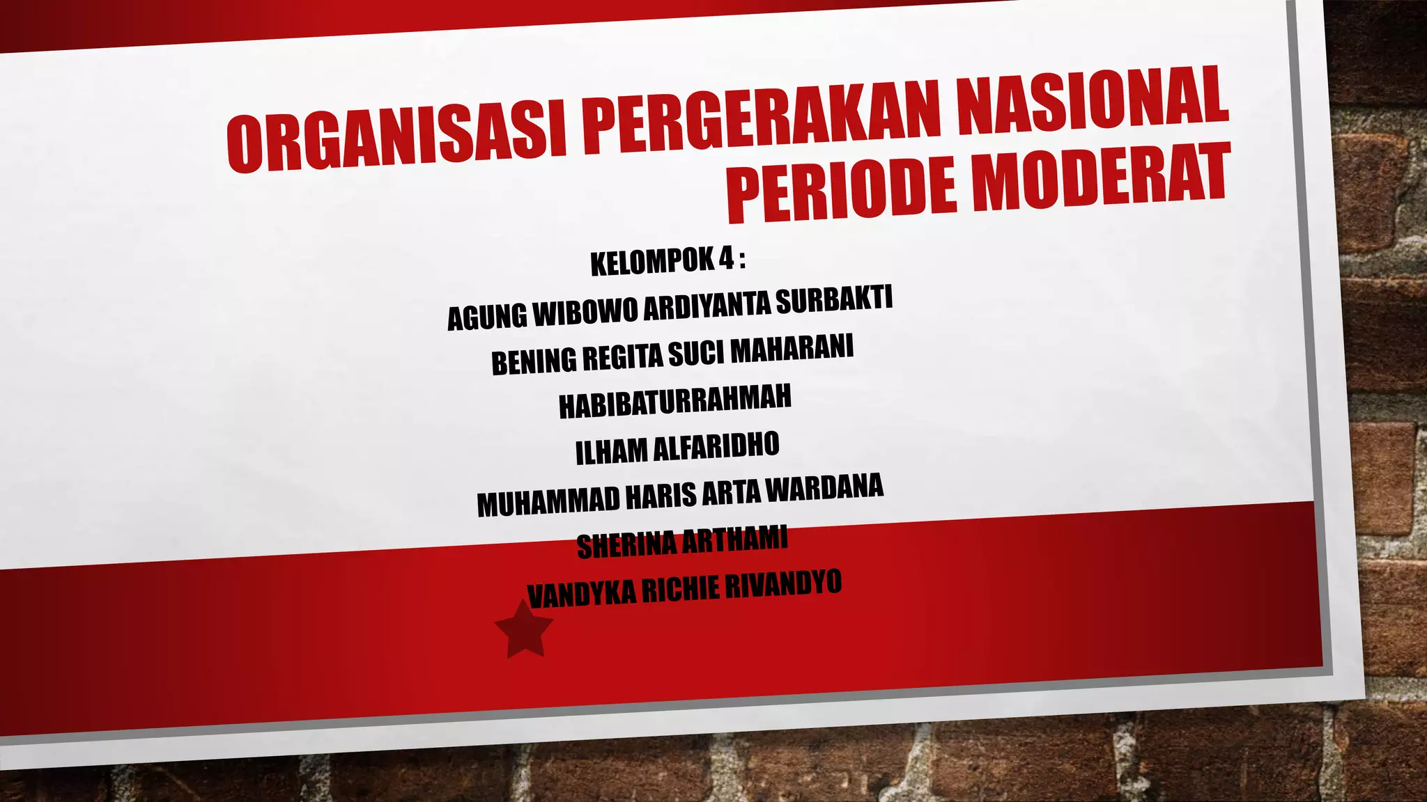 Organisasi pergerakan nasional periode moderat | PPTX