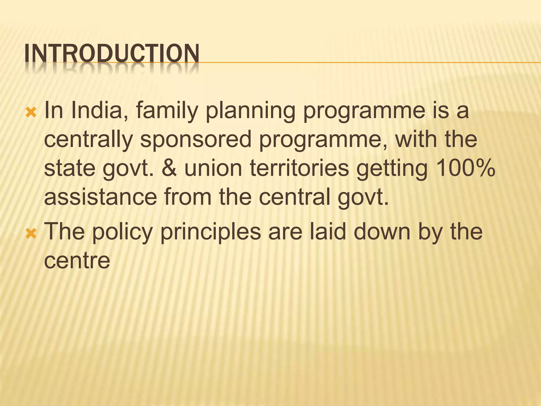Organisation & administration of family welfare programmes in india | PPTX