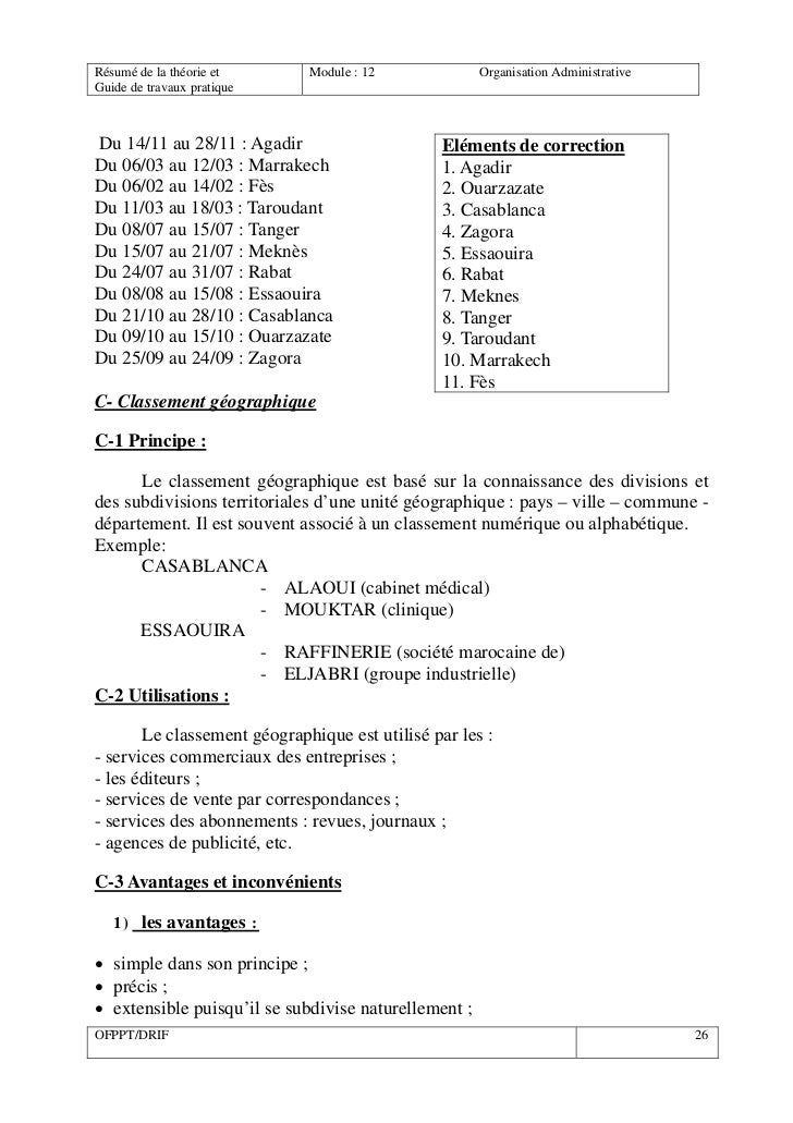 le classement alphabétique secrétariat