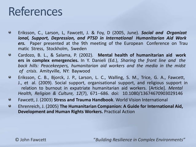 Organisational and cultural factors that promote resilience | PPT