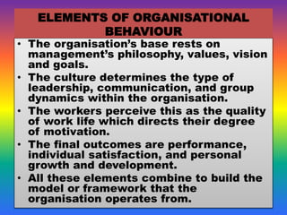 Organisational behavior by savitha shetty governemnt college of nursing ...