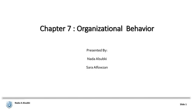Organisational behavior | PPT