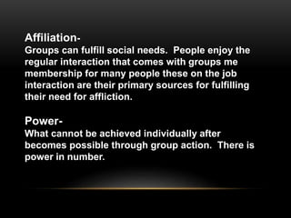 Group behaviour ppt | PPTX