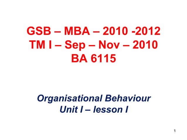 Organisational behaviour ppt | PPT